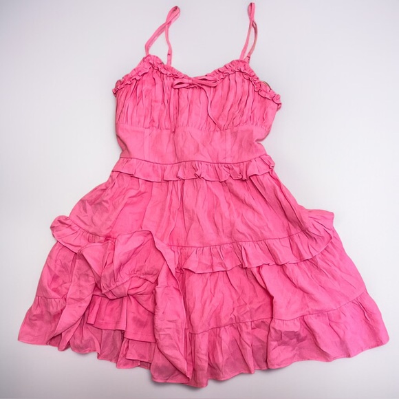 miami | Dresses | Miami Y2k Hot Pink Sundress Ruffle Tiered Dress ...